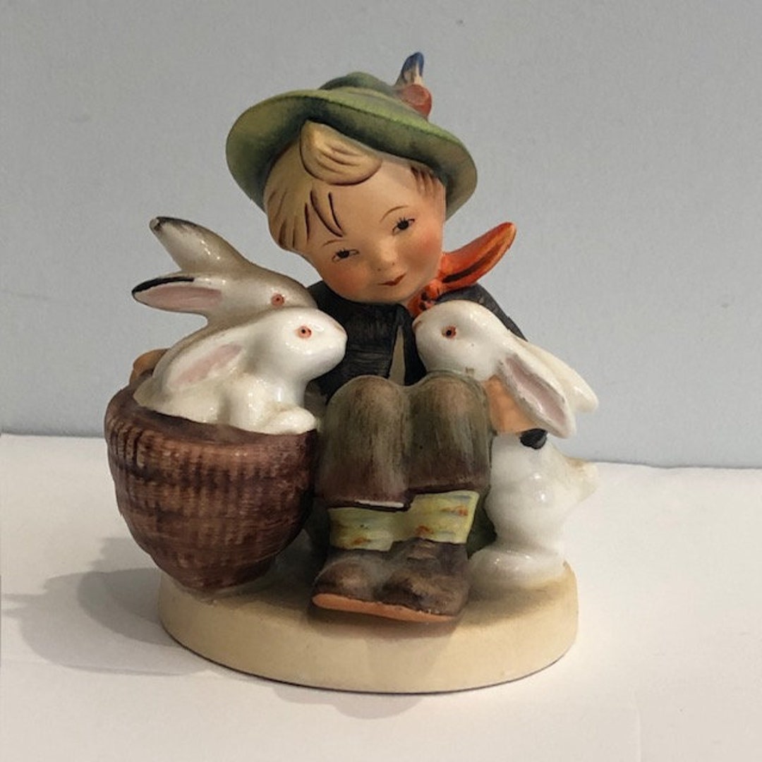 Vintage Hummel Figurine - Boy With Bunnies - Etsy