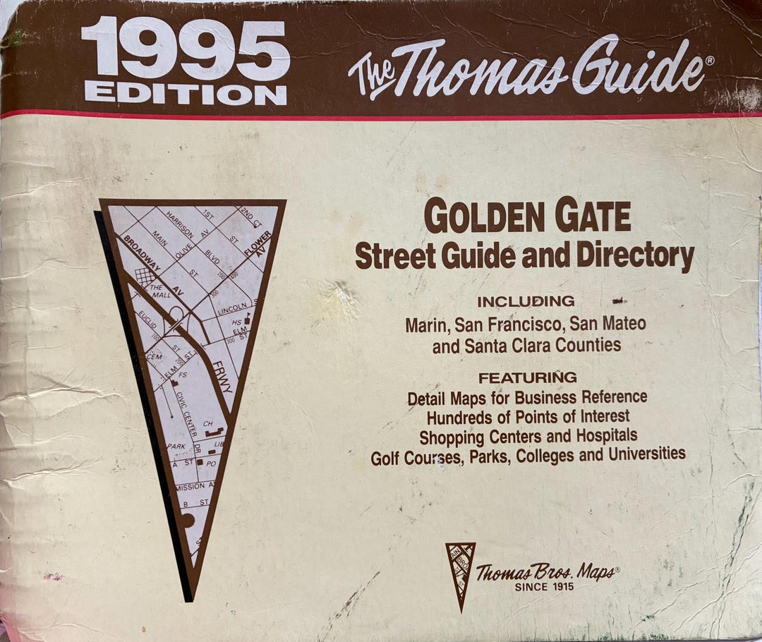 1995 the Thomas Guide- Golden Gate Street Guide and Directory - Etsy