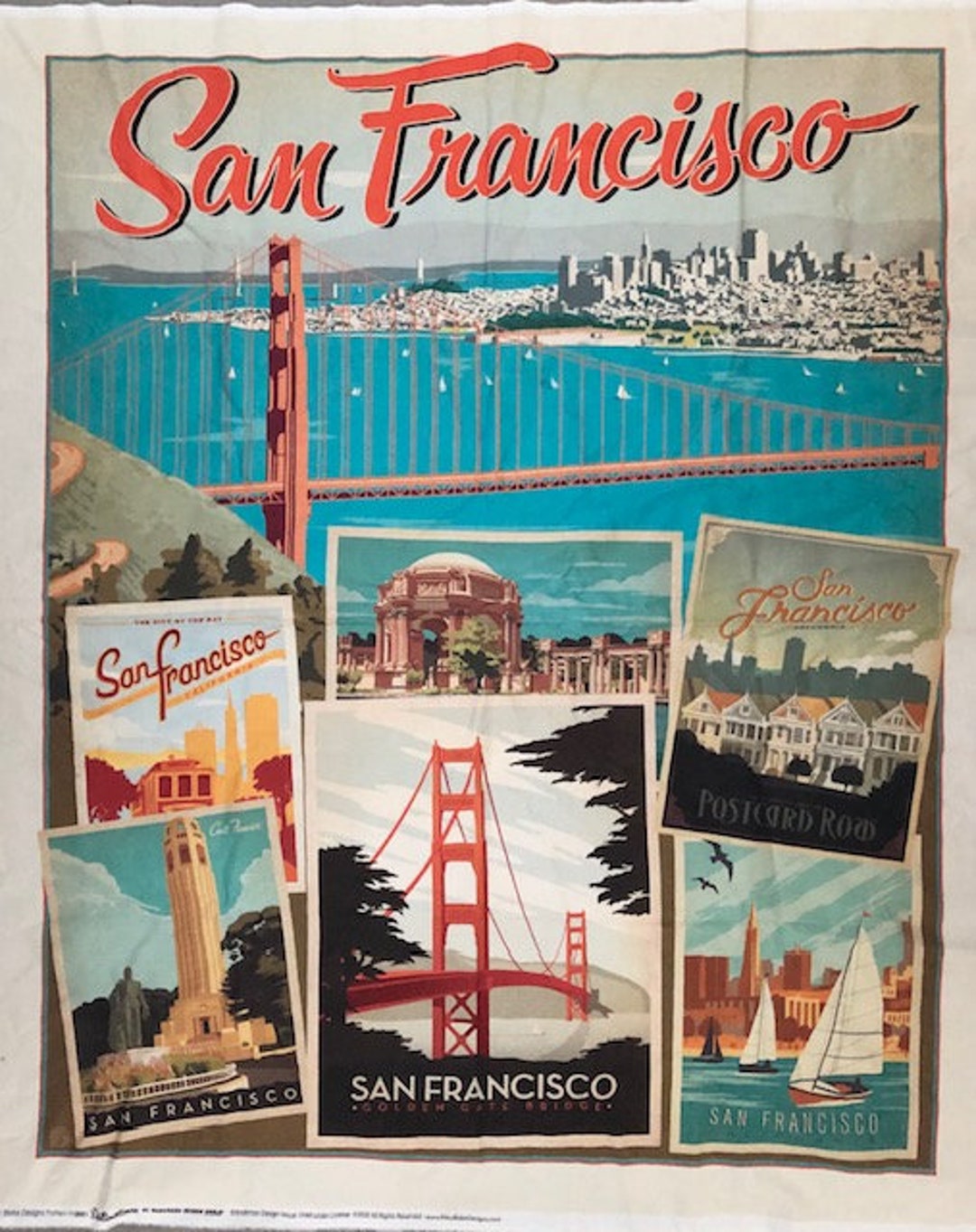 San Francisco Fabric Panel - Etsy