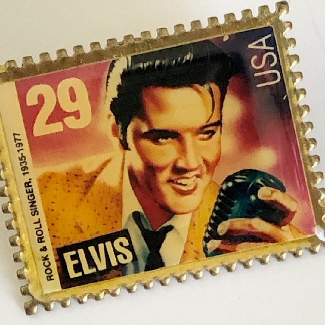 Vintage 1992 Elvis Presley Postage Stamp Lapel Pin - Elvis Presley ...