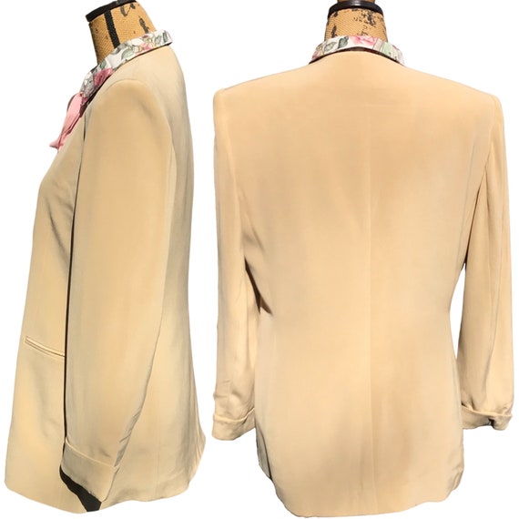 Vintage 1990s Jones New York Silk Camel Blazer Sz 8 - Etsy Vintage 1990s Jones New York Silk Camel Blazer Sz 8 - Etsy