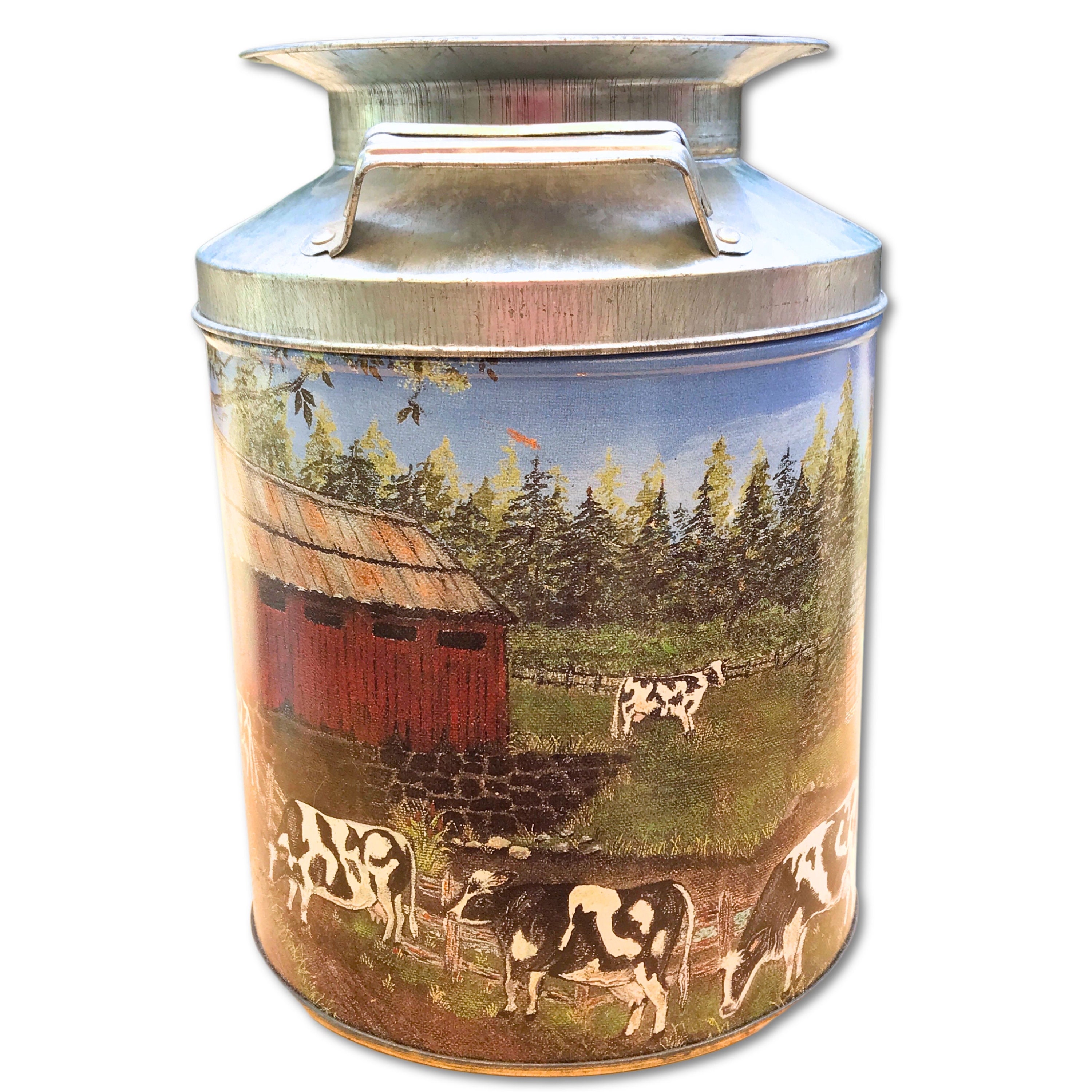 Vintage 1990s Silver Tree Bridge Dairy Farm Milk Jug Tin - Etsy