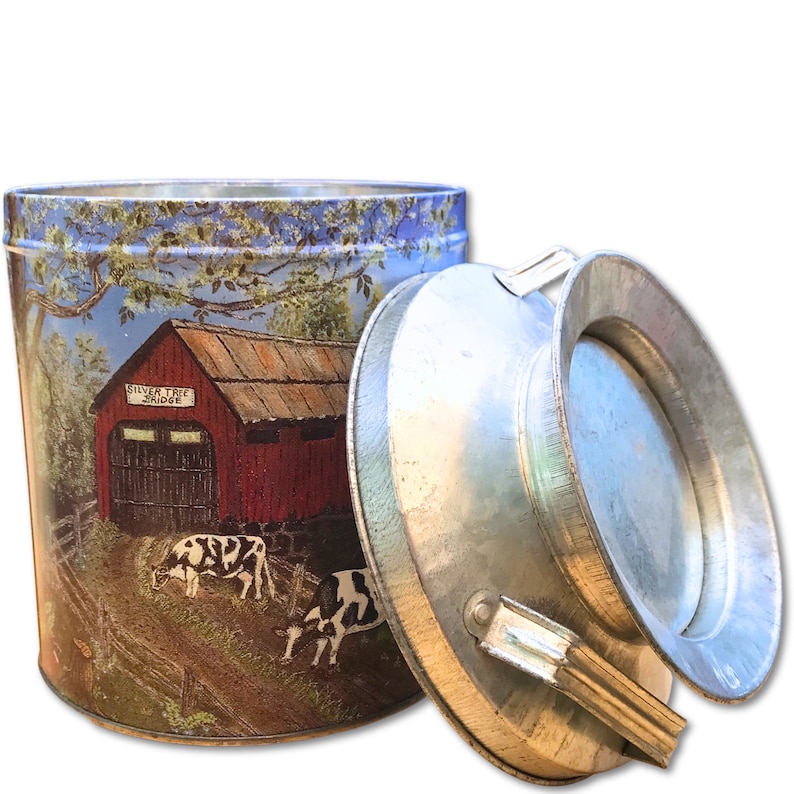 Vintage 1990s Silver Tree Bridge Dairy Farm Milk Jug Tin - Etsy