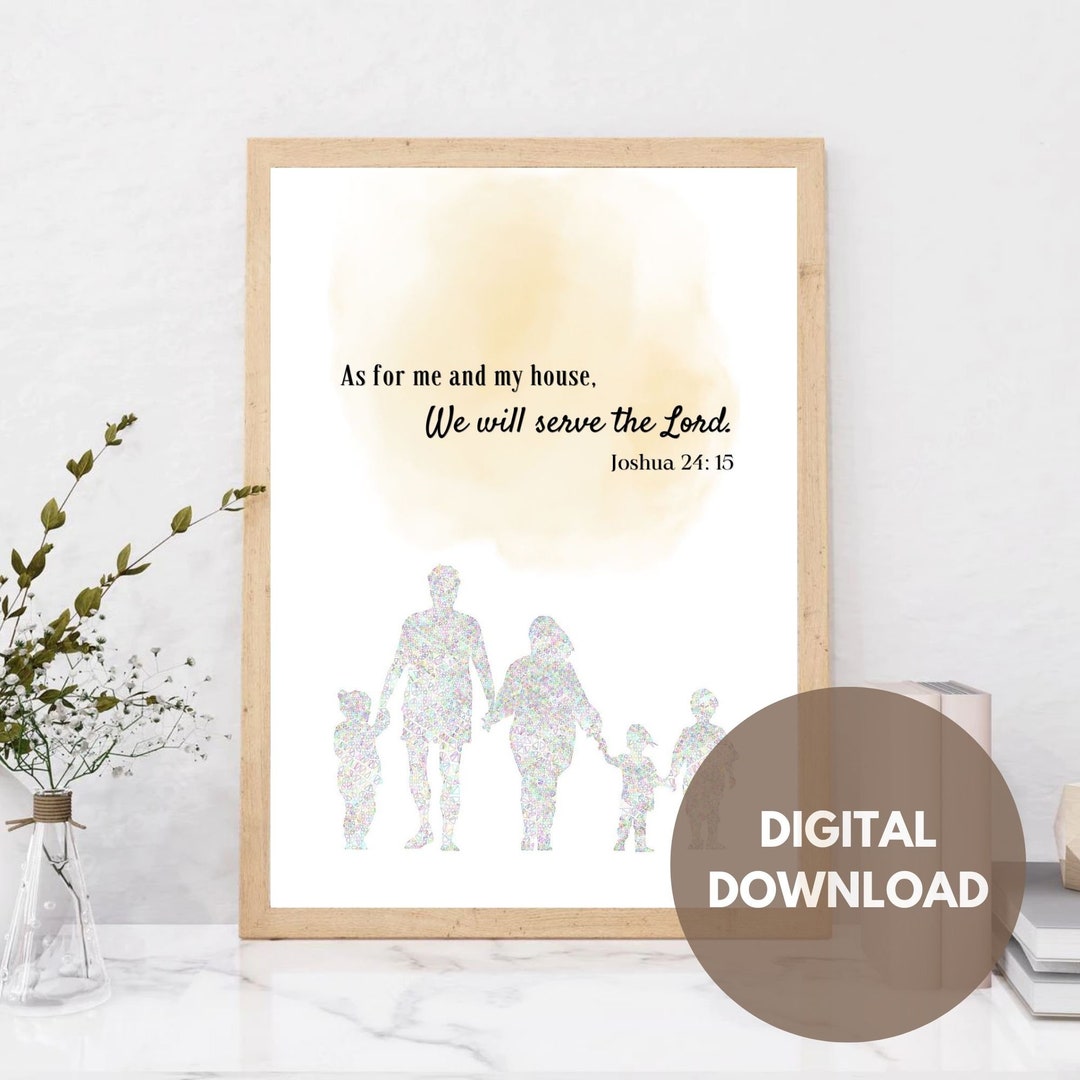 Family Bible Verse Christian Printable Wall Art Decor | Modern ...
