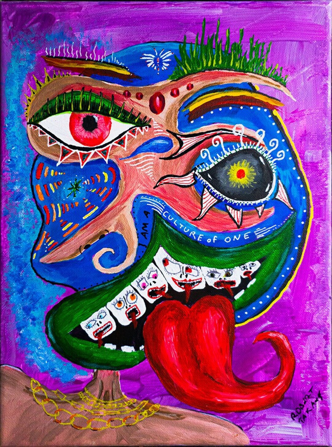Culture of One, Hand Painted Acrylic on Canvas, Colorful, Abstract ...