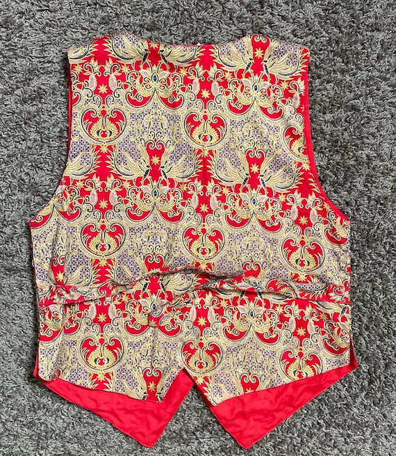 1990's Red + Gold Beaded Paisley Vest from Halsey Col… - Gem