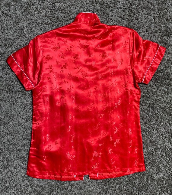 1960's Red Silk Traditional Chinese Top from ESME siz… - Gem