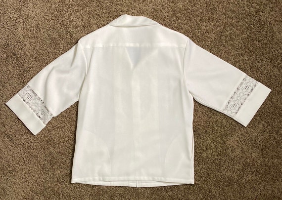 1970's Iolani Beau Tiki White Hawaiian Wedding Shirt … - Gem