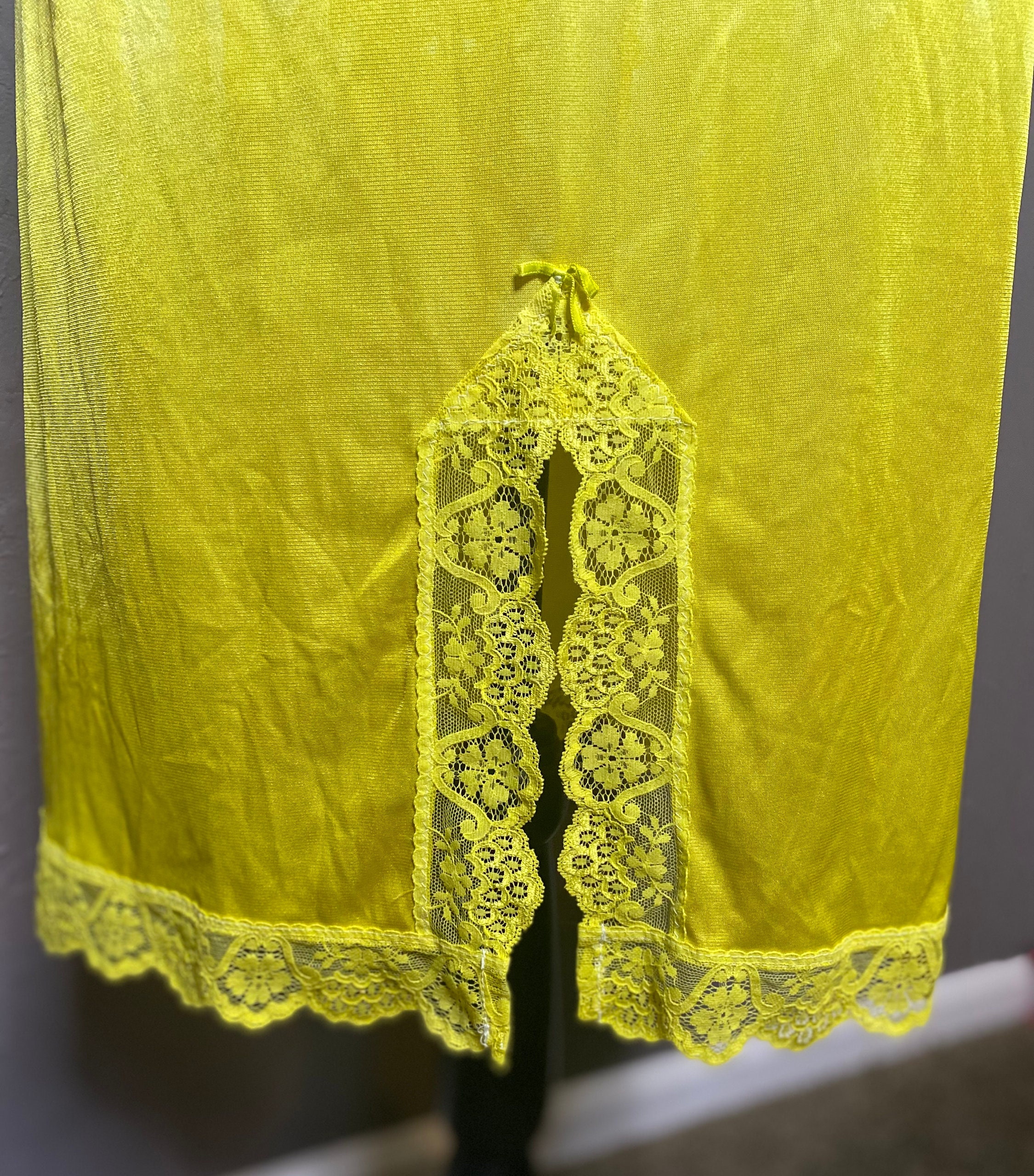 Hand Dyed Neon Yellow Slip Skirt Size Medium Neon Yellow Ombre - Etsy