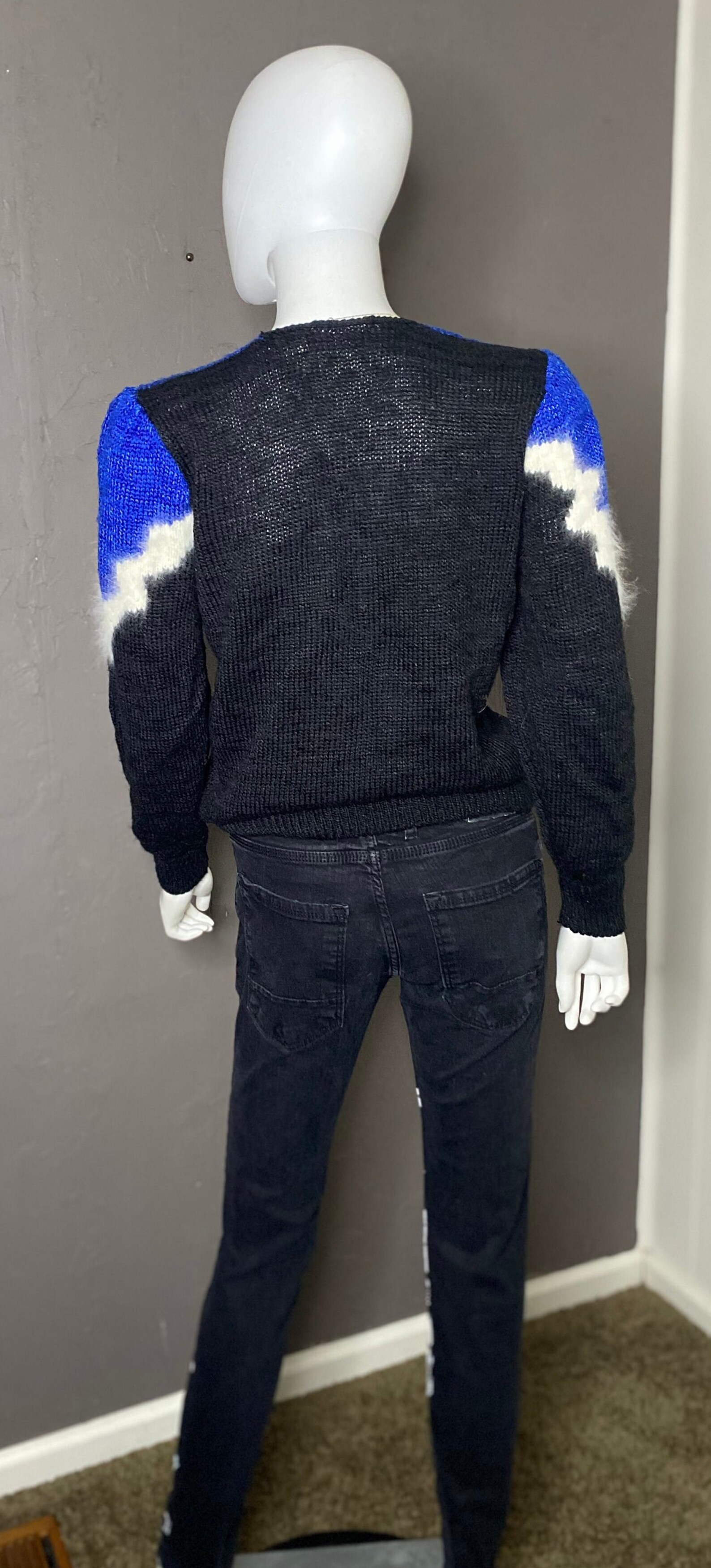 1980s Color Block Angora Sweater by White Wheeler and Martha Size ...