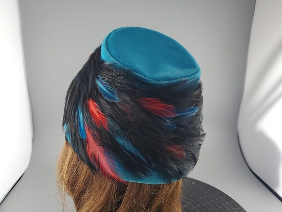 Blue Velvet Cloche Fez Bucket Hat Cap with Varied Blu… - Gem