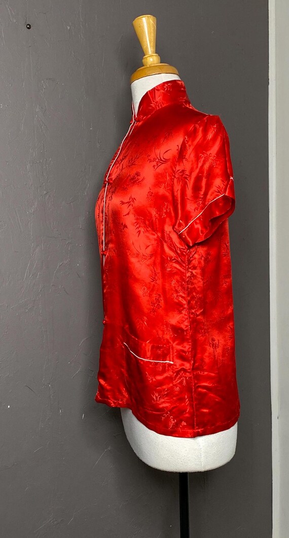 1960's Red Silk Traditional Chinese Top from ESME siz… - Gem