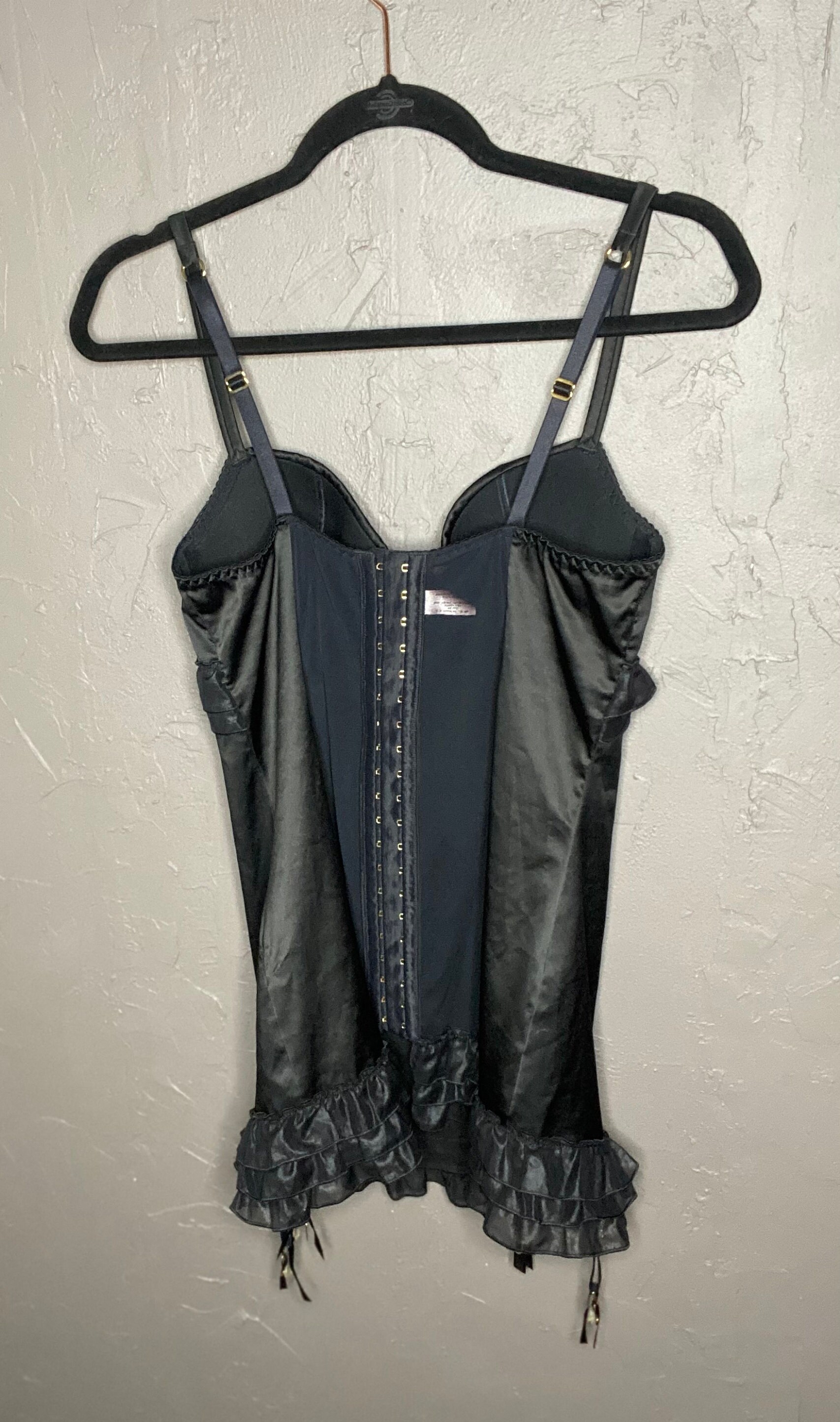 Y2k Victorias Secret Satin Corset Bustier Dress With Garters Etsy