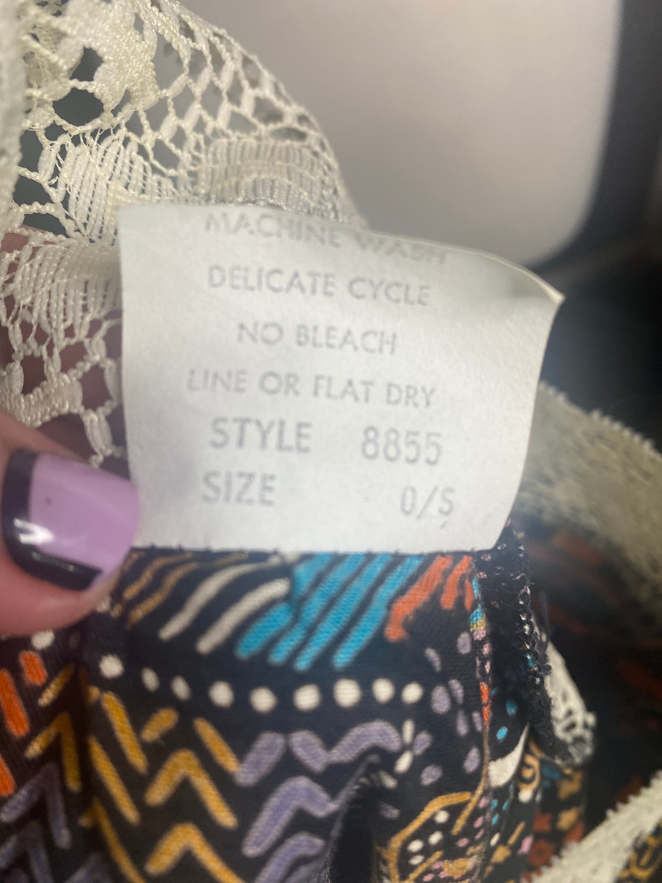 1960s Lace Trimmed Caftan Egyptian Print Kaftan Corey of California ...