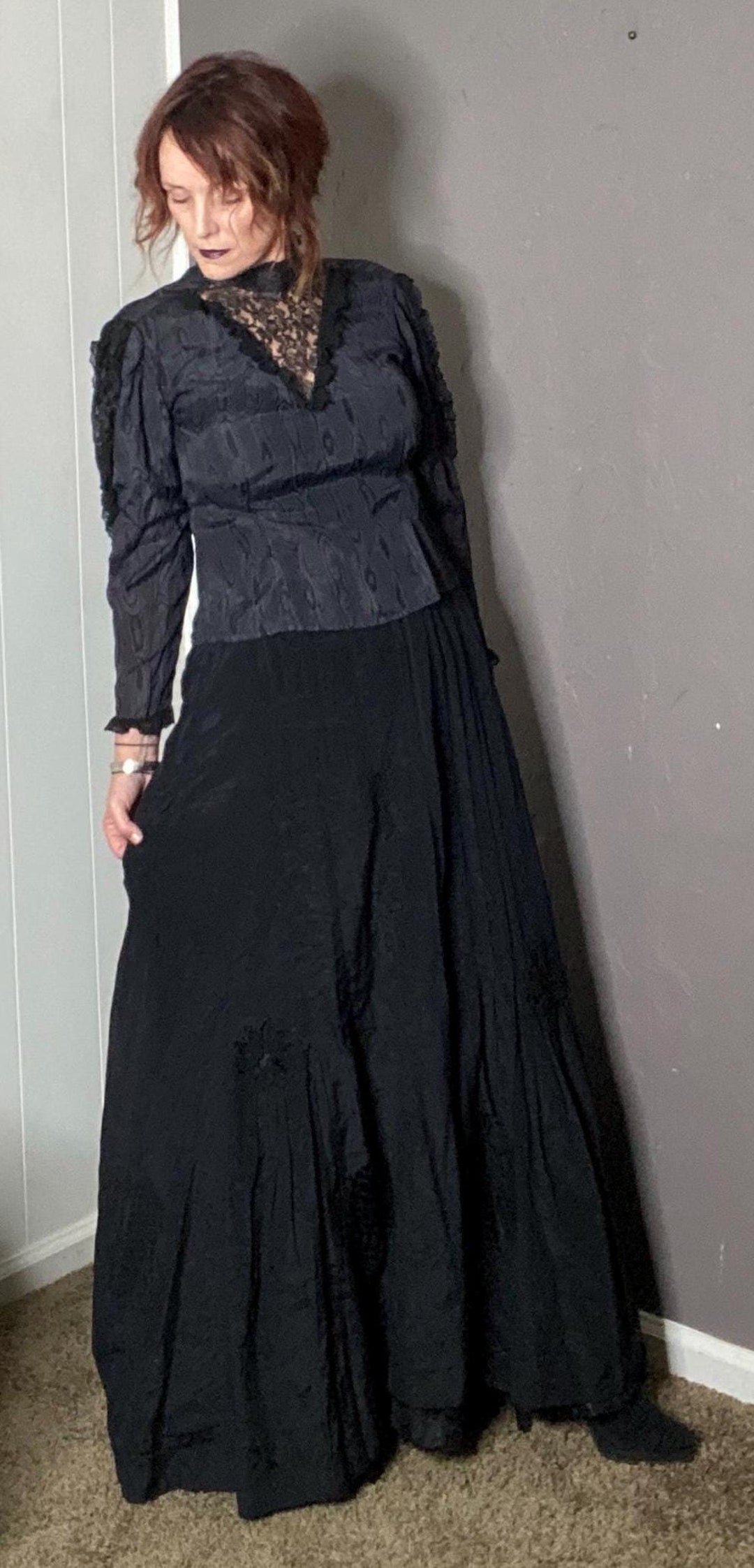 1970's Victorian Style Black Blouse From Britches N Things Size Medium ...