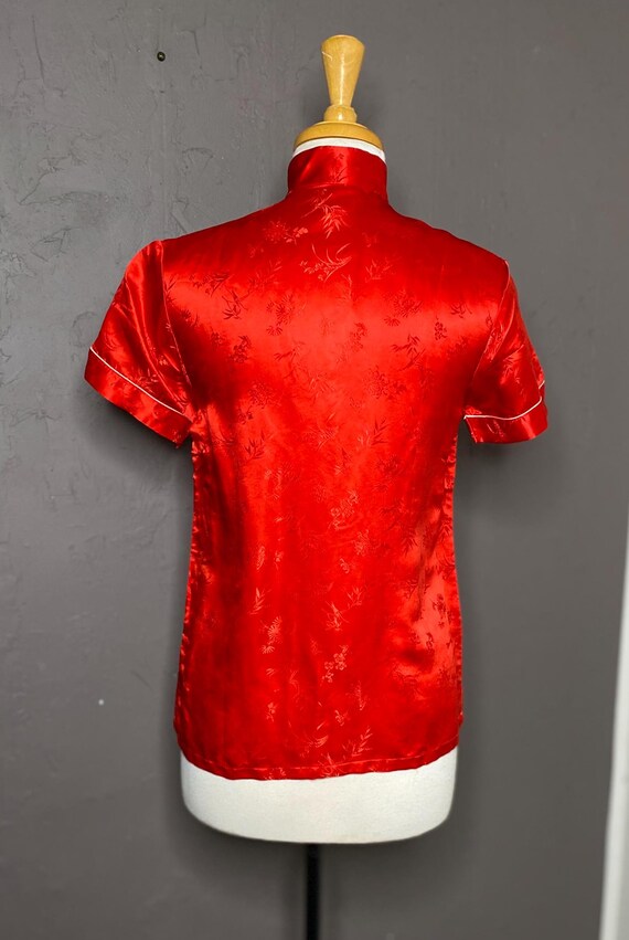 1960's Red Silk Traditional Chinese Top from ESME siz… - Gem