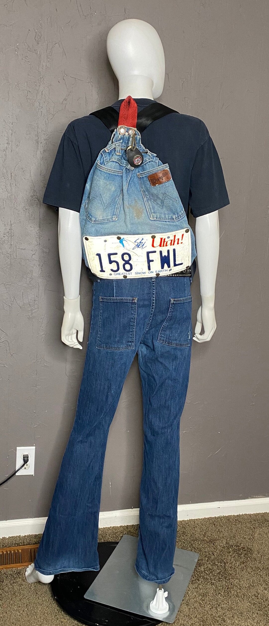 Vintage Wrangler Backpack With License Plate From Recycle Revolution ...