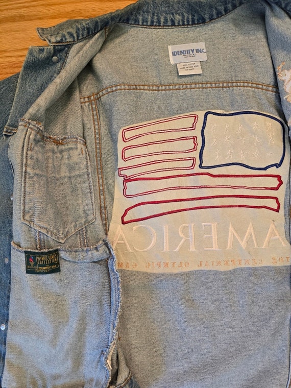 1996 Atlanta Olympics Denim Trucker Jacket Size XL Vi… - Gem