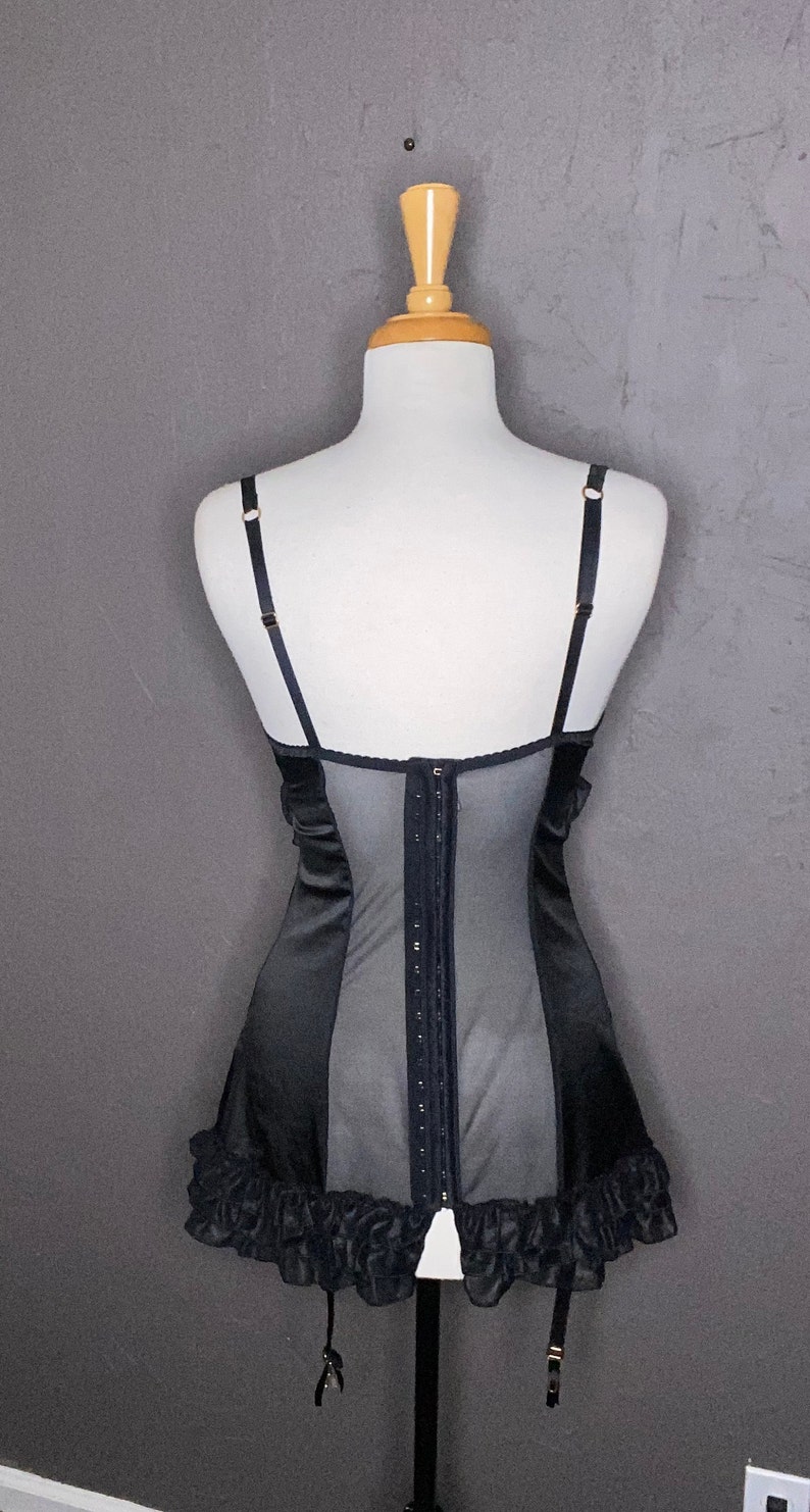 Y2k Victorias Secret Satin Corset Bustier Dress With Garters Etsy