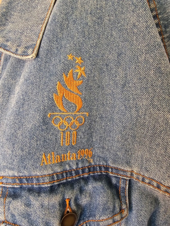 1996 Atlanta Olympics Denim Trucker Jacket Size XL Vi… - Gem