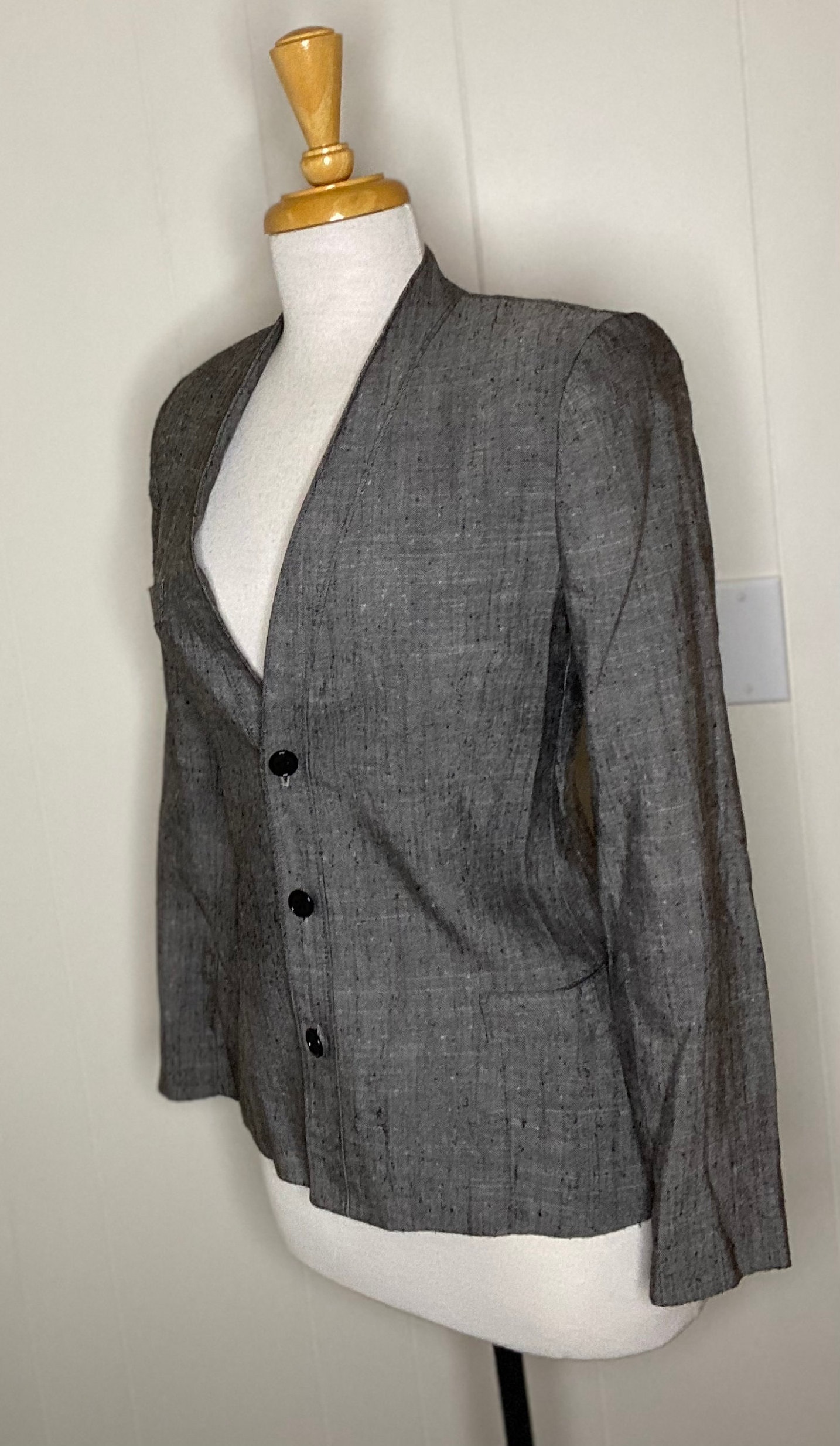 1980s Women's Bert Newman Gray 3 Button Blazer Size 8 Women's Work Suit ...
