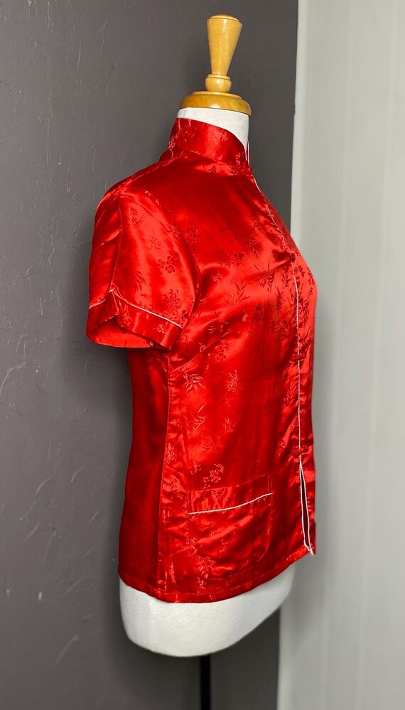 1960's Red Silk Traditional Chinese Top from ESME siz… - Gem