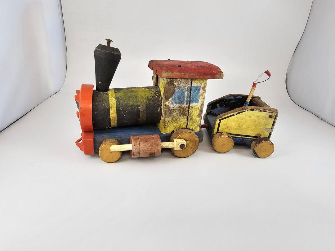 Vintage Fisher Price Wooden Train Chug-chug Pull Toy 1950s - Etsy