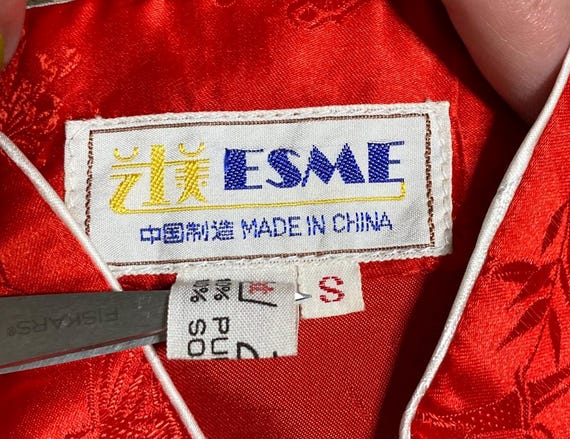 1960's Red Silk Traditional Chinese Top from ESME siz… - Gem