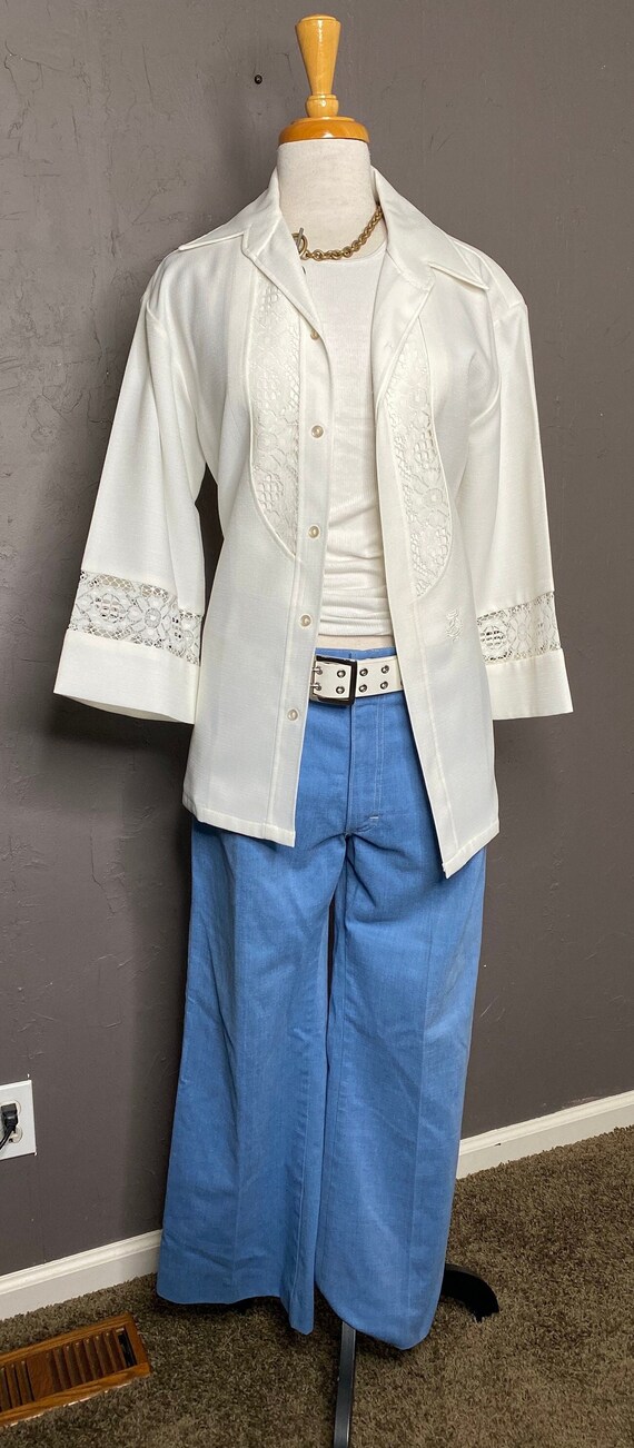 1970's Iolani Beau Tiki White Hawaiian Wedding Shirt … - Gem