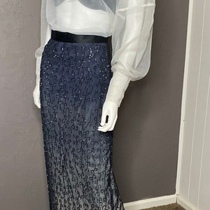 1990s Ombré Beaded Maxi Skirt With Train Size XS-S Formal/prom Skirt - Etsy