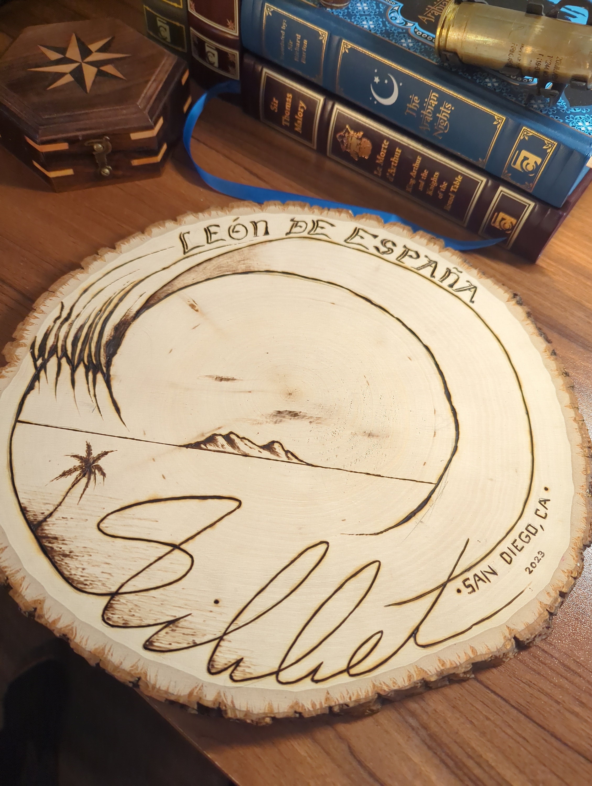 Nautical Pyrography Wall Art , Pirate Ship Wood Burning , Tropical Wall ...