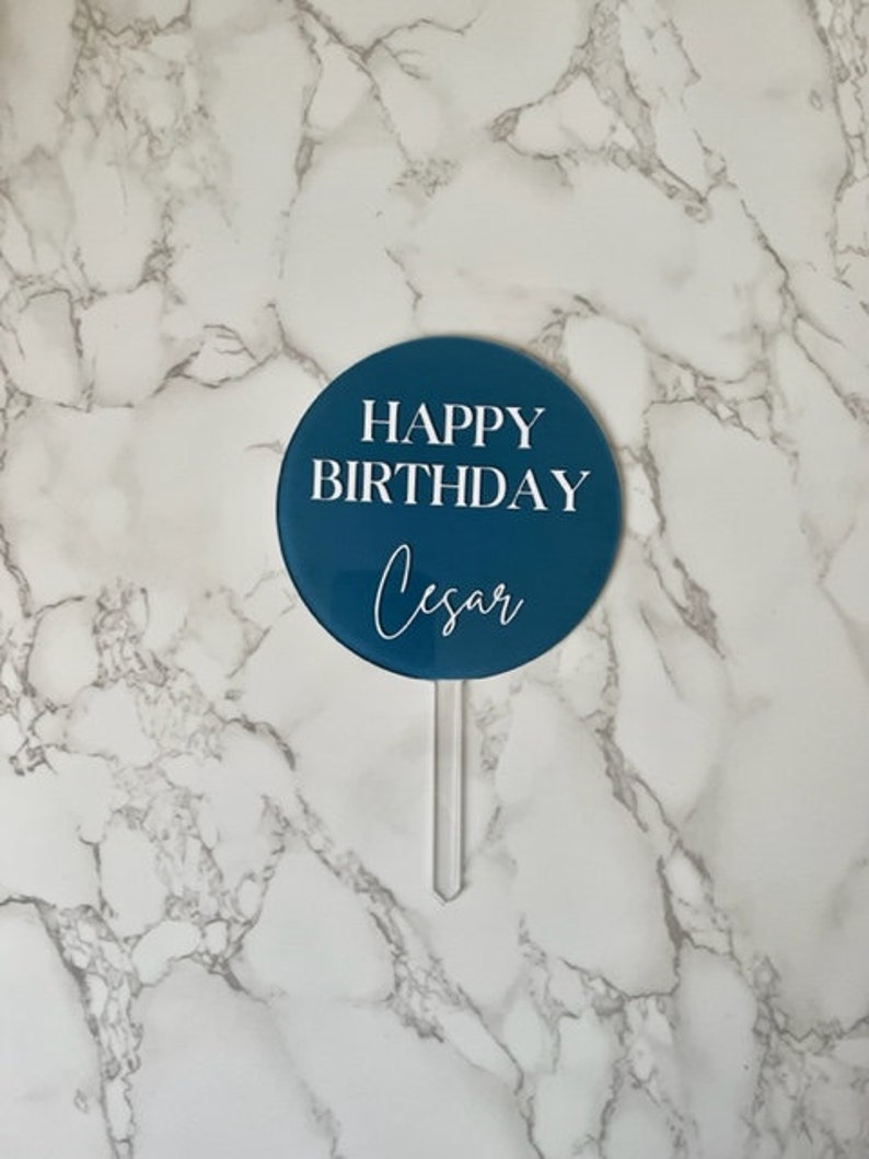 Birthday Cake Topper - Custom Acrylic Cake Topper - 5" Acrylic Cake ...
