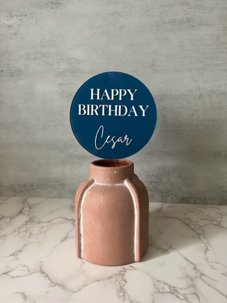 Birthday Cake Topper - Custom Acrylic Cake Topper - 5" Acrylic Cake ...