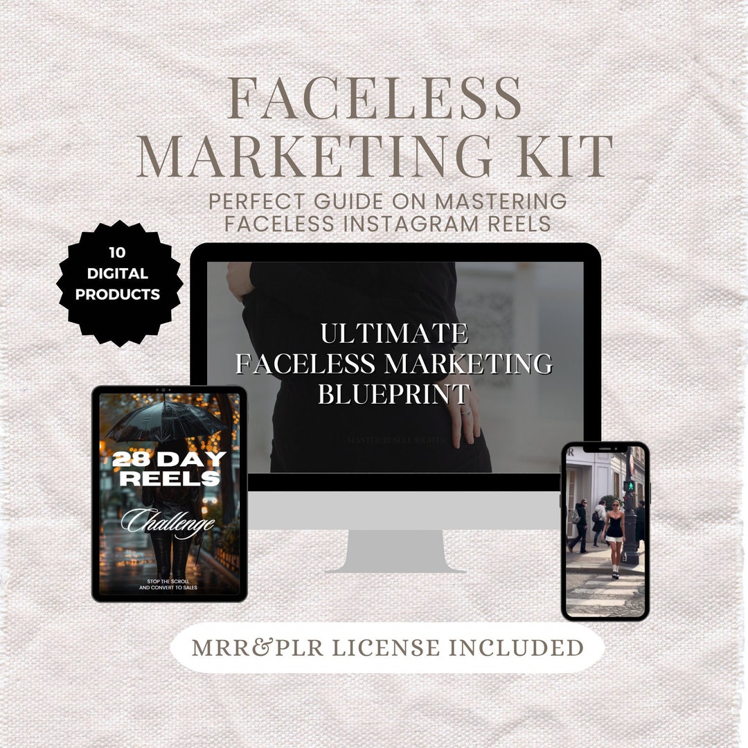 Faceless Marketing Guide With Master Resell Rights, PLR Digital ...