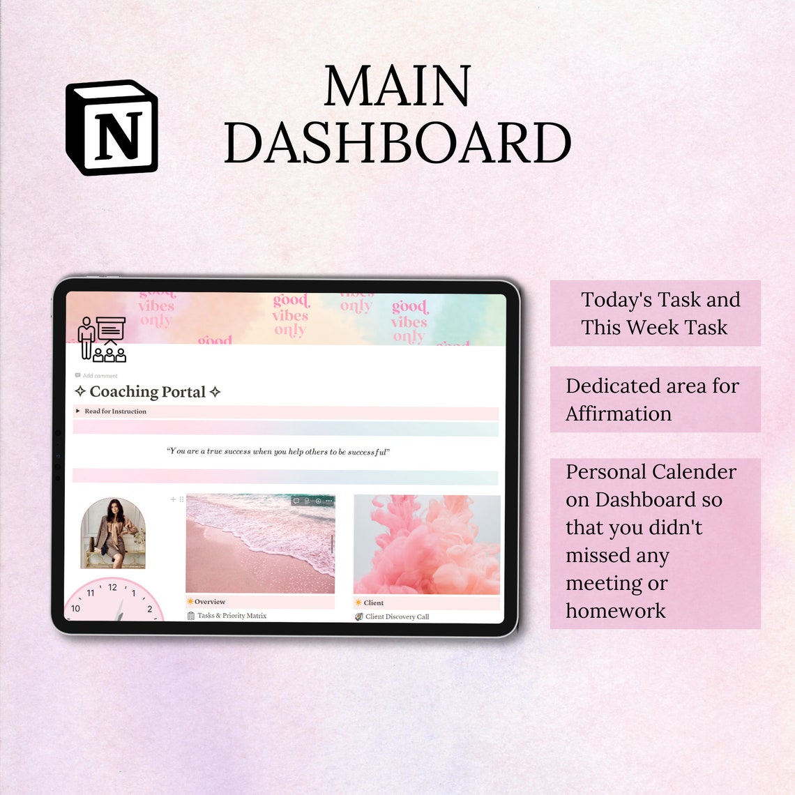 Coaching Client Portal Notion Template, Coach Client Onboarding Portal, Notion Coaching Program ...