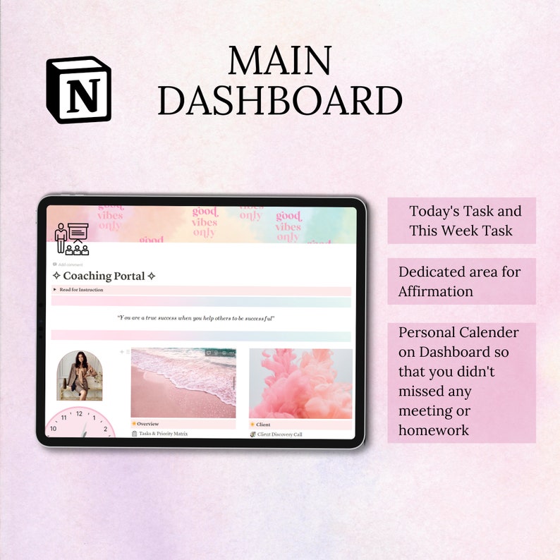 Coaching Client Portal Notion Template, Coach Client Onboarding Portal, Notion Coaching Program ...
