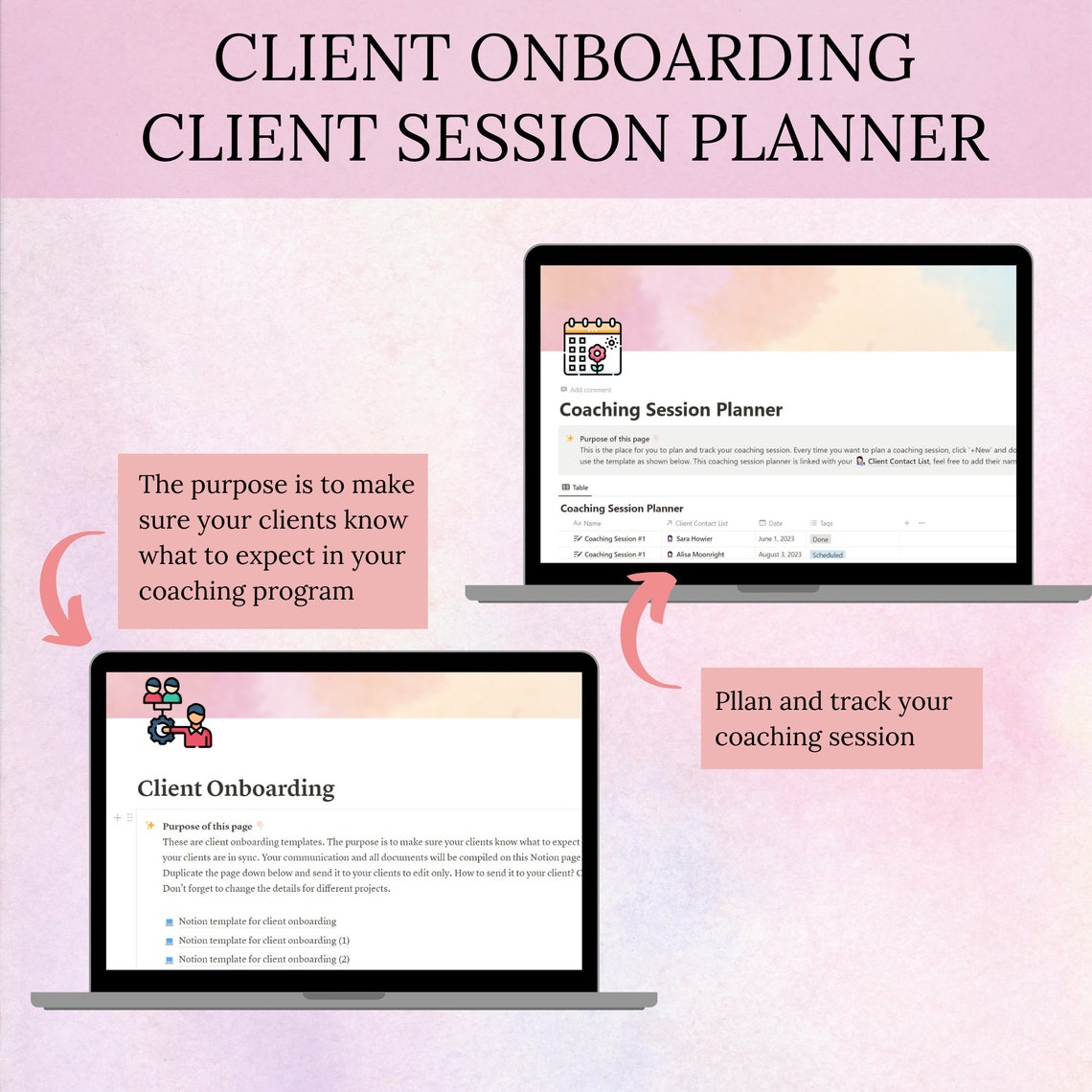Coaching Client Portal Notion Template, Coach Client Onboarding Portal, Notion Coaching Program ...