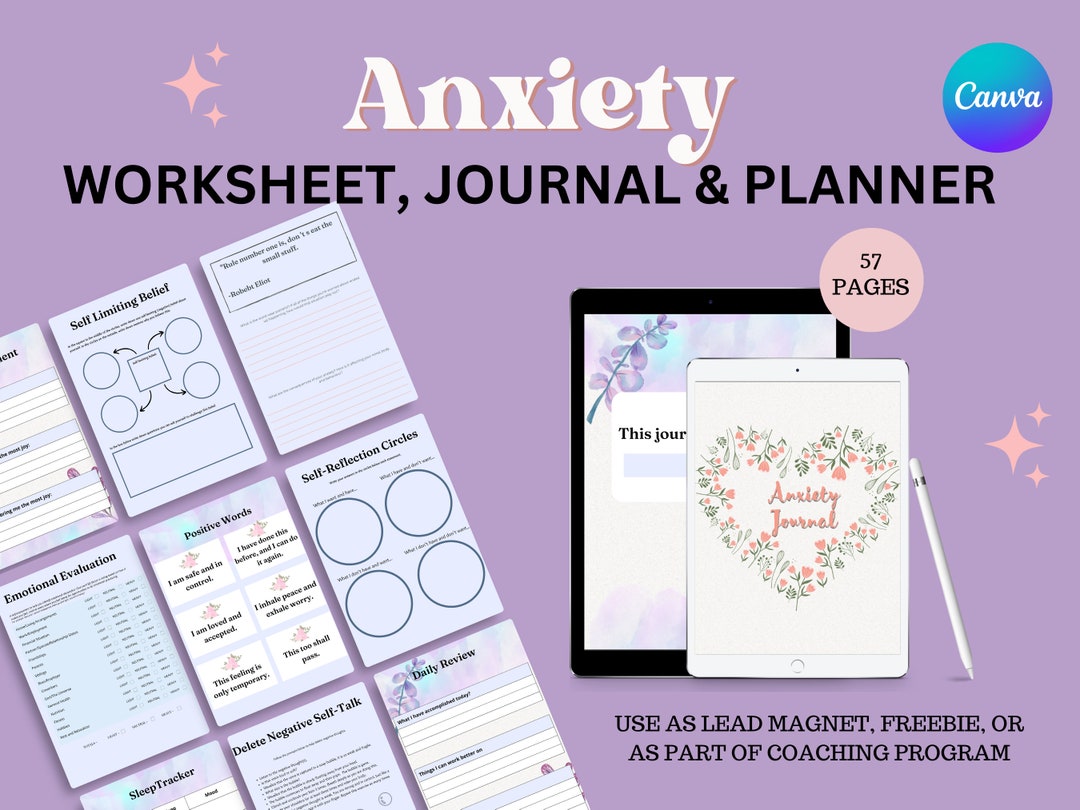 Anxiety Journal, Manage Worry Worksheet, CBT Worksheets, Anxiety ...
