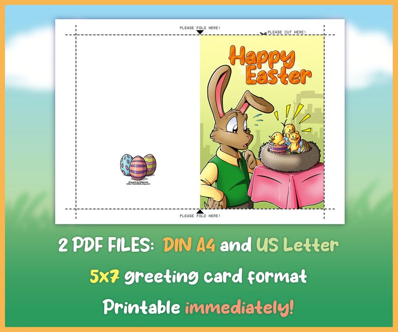Printable Easter Card Instant Download Foldable 5x7 Inch - Etsy