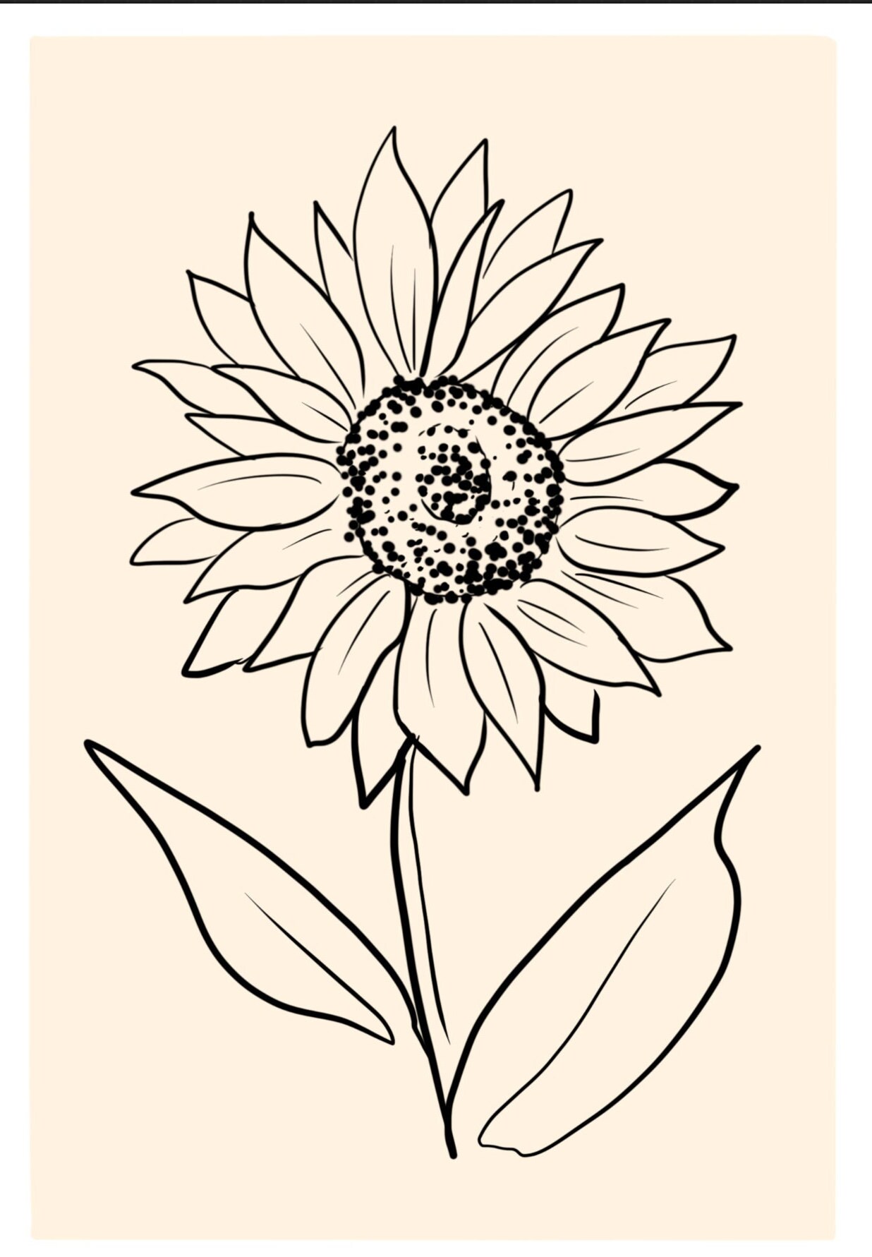 Sunflower Line Art - Etsy