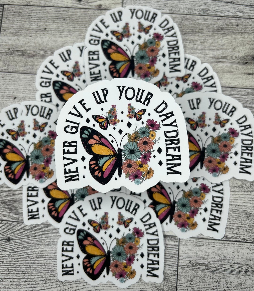 Never Give up Your Daydream Sticker, Retro Waterproof Sticker ...