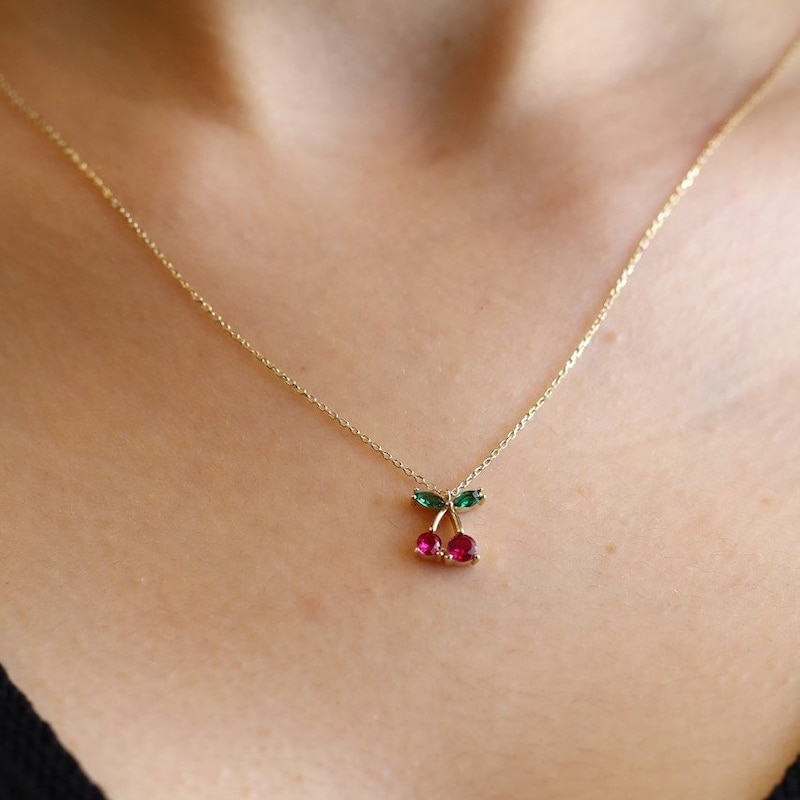 Cherry Necklace - Etsy