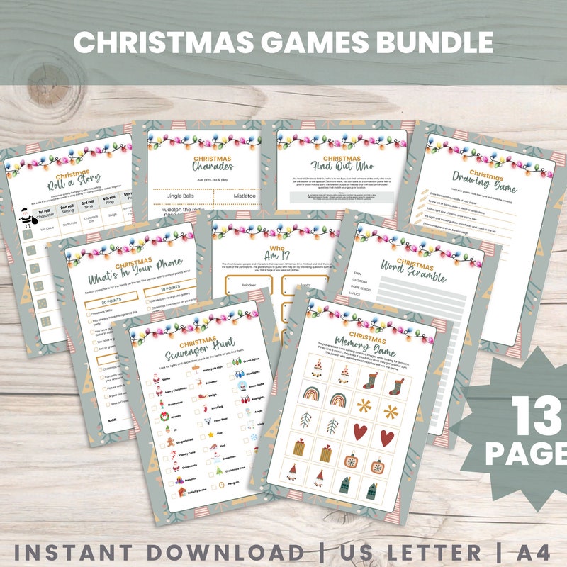 Printable Christmas Games - Etsy