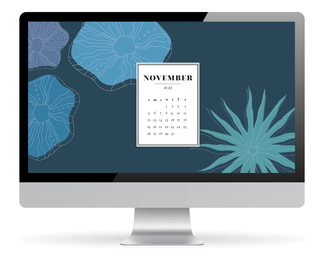 2023 DIGITAL CALENDAR WALLPAPER Laptop Background Desktop - Etsy