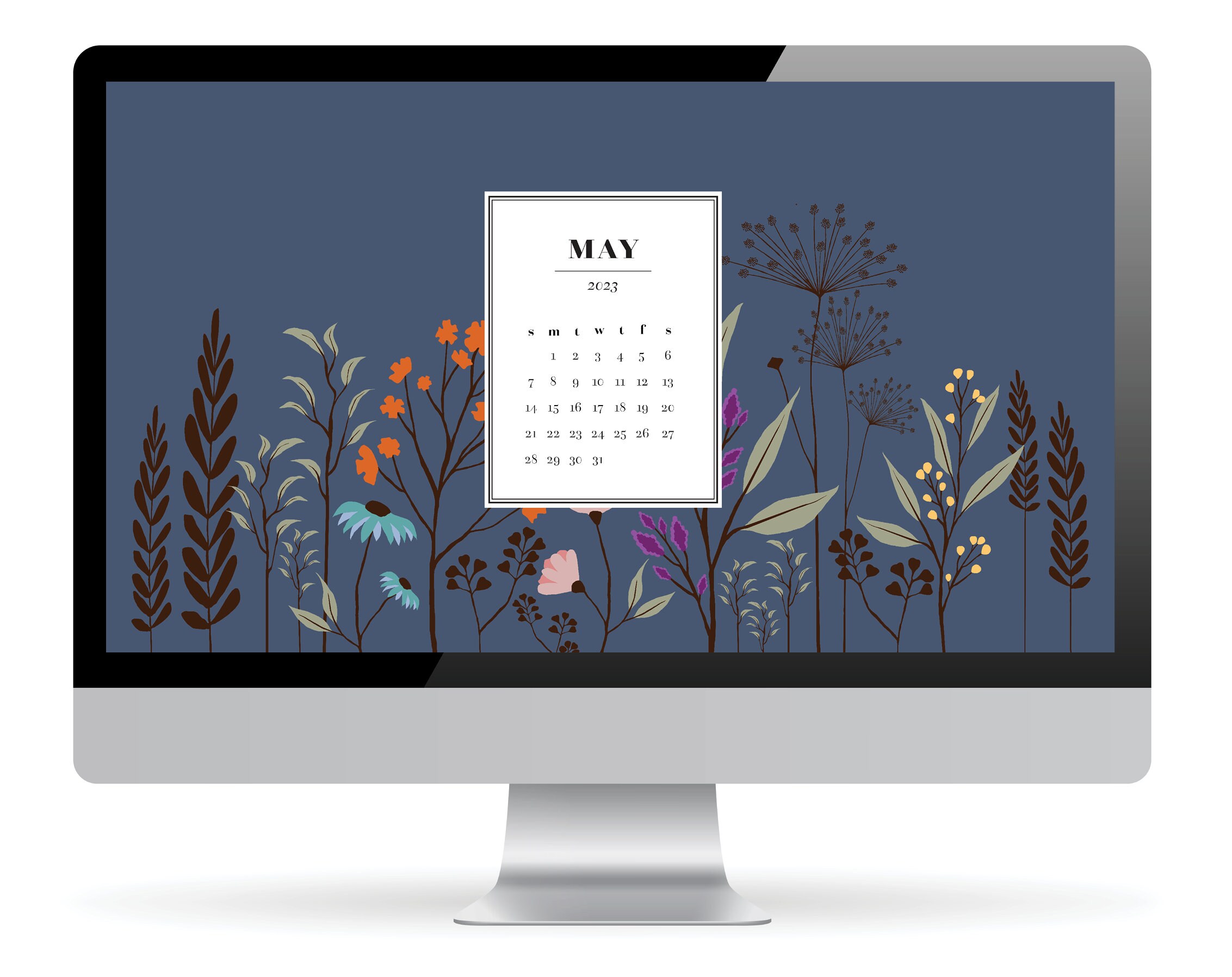 2023 DIGITAL CALENDAR WALLPAPER Laptop Background Desktop - Etsy