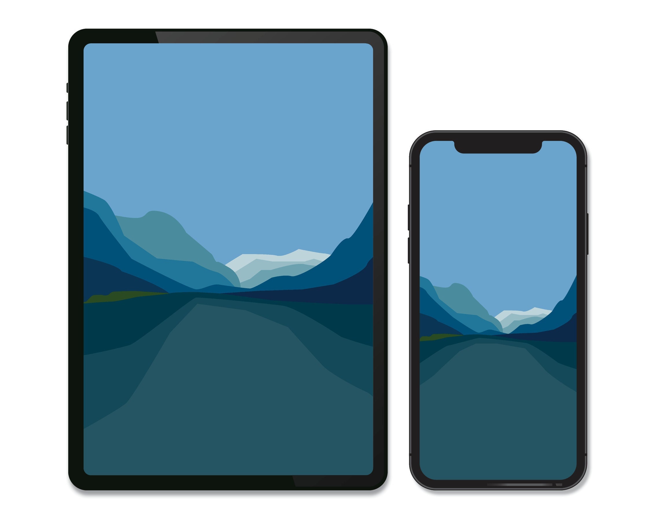 LAKESIDE DIGITAL WALLPAPER | Smartphone, Tablet Background | Digital ...