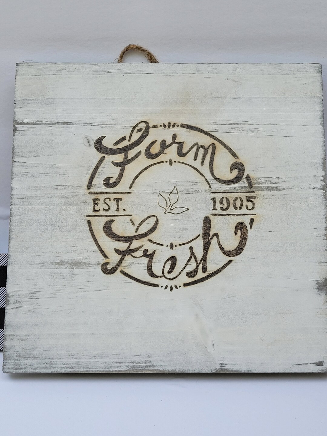 Farm Fresh Chalkboard Burned Sign - Etsy