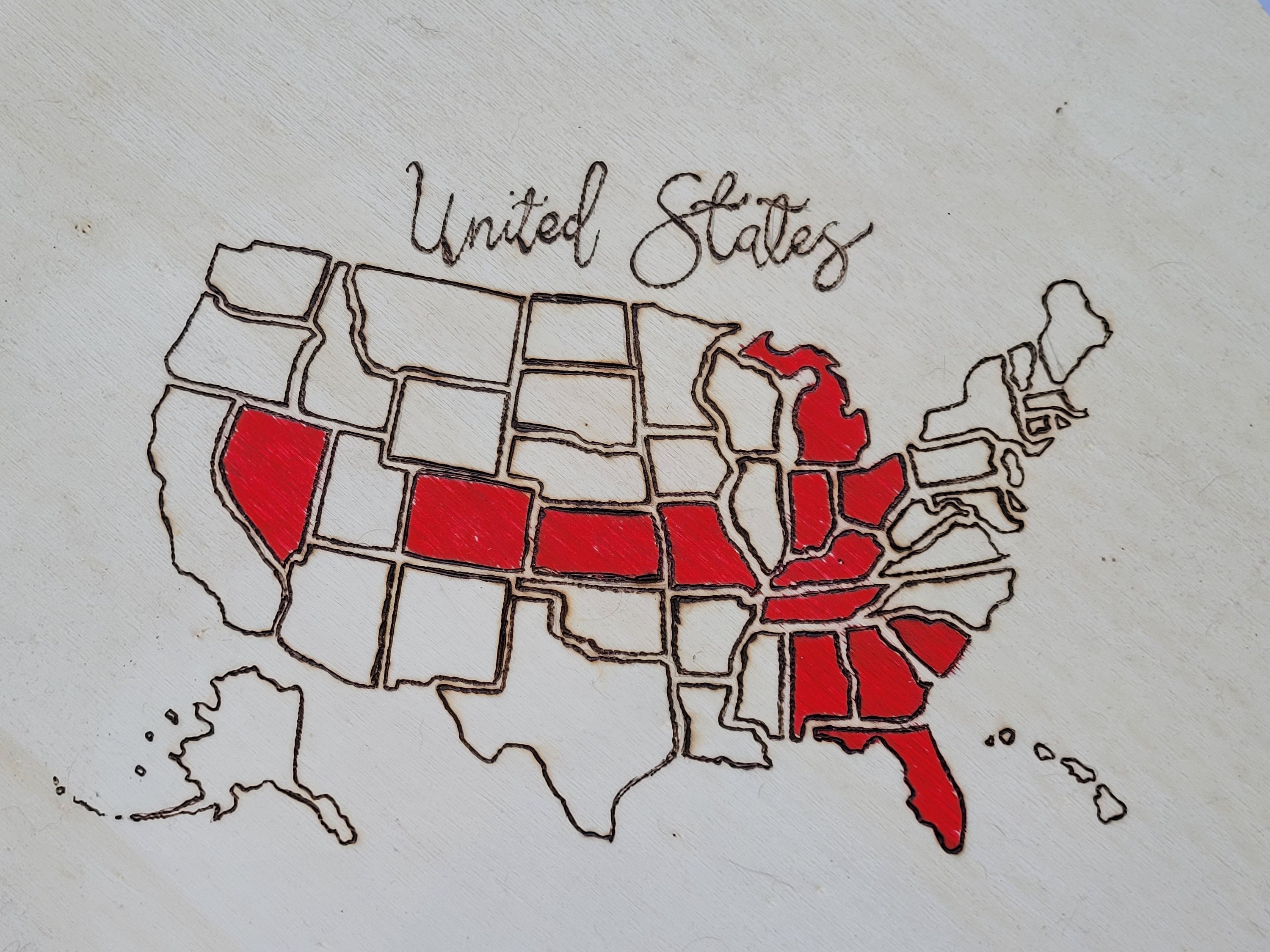 Customizable United States Travel Map - Etsy