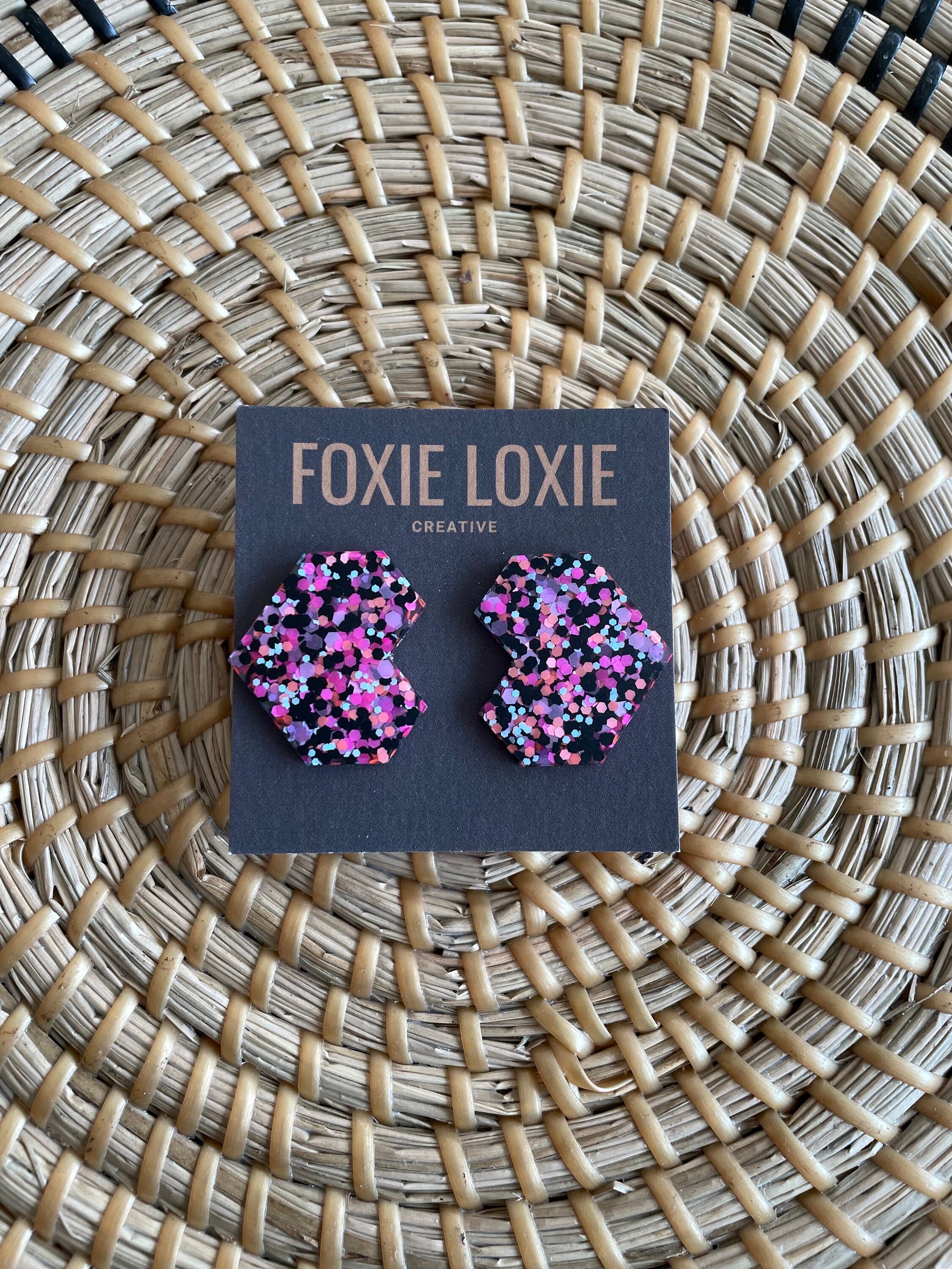 Geometric Heart Studs Neon Confetti 5 Sizes Available - Etsy
