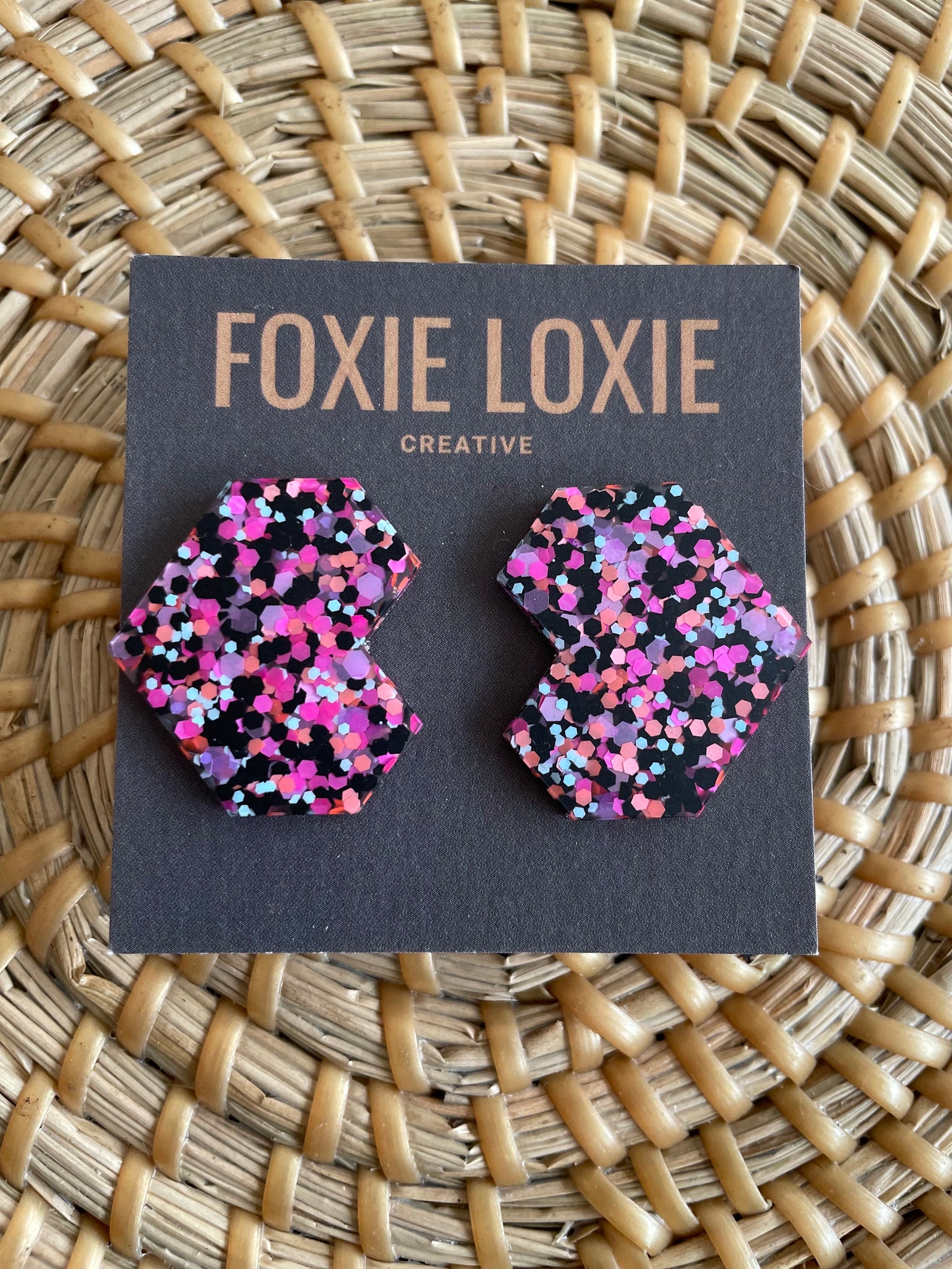 Geometric Heart Studs Neon Confetti 5 Sizes Available - Etsy